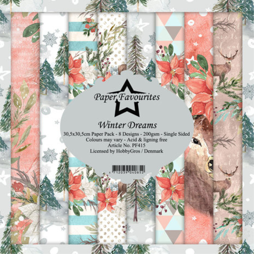 Paper Favourites Winter Dreams 12x12 Inch Paper Pack (PF415) - Paperpads.nl