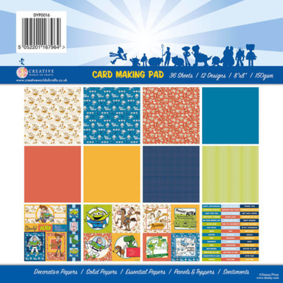 Disney Toy Story 8x8 Inch Card Making Pad (DYP0016) - Paperpads.nl