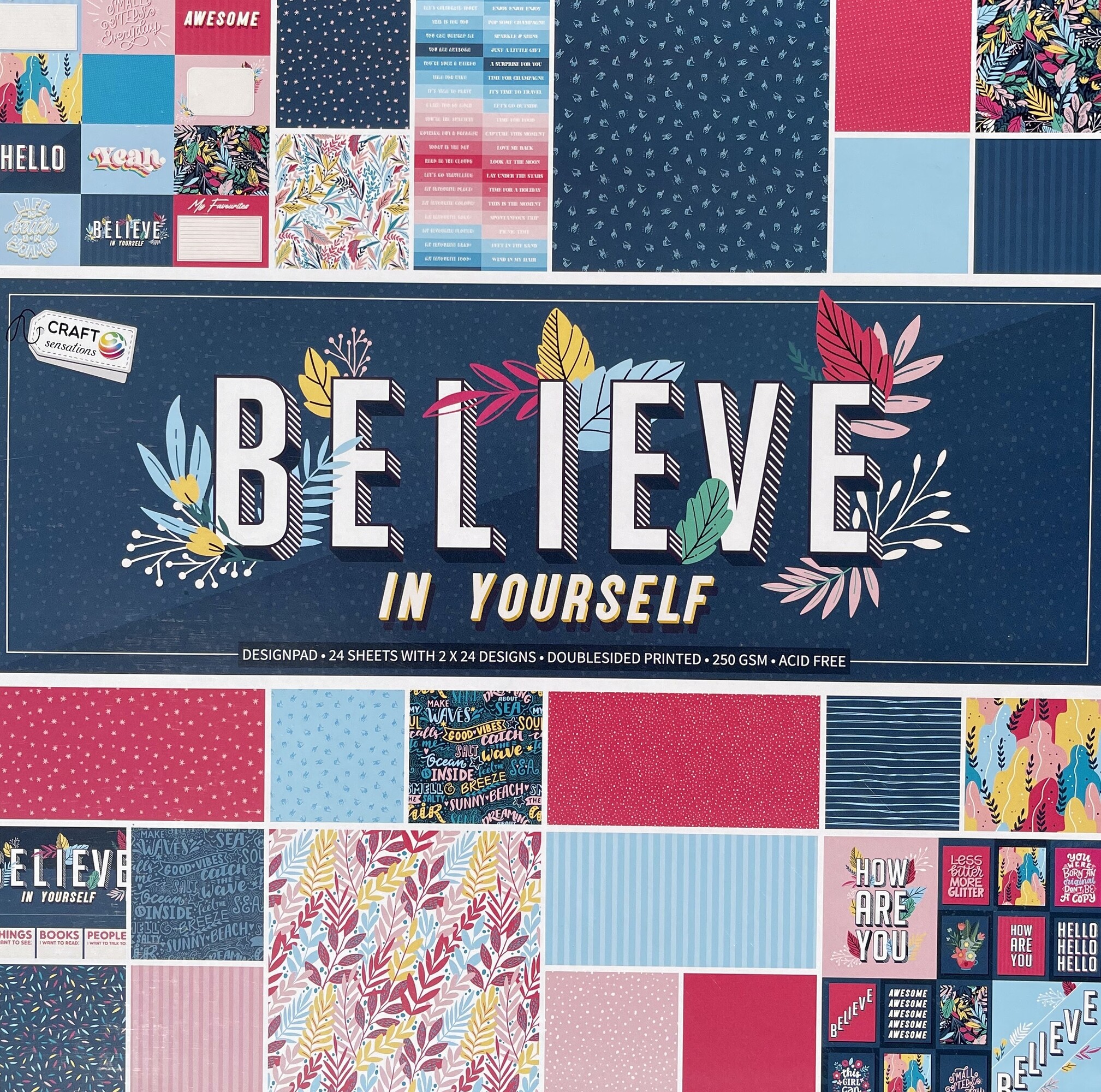 Craft Sensations Believe in Yourself 12x12 Inch Paper Pad (CR0237/22A1 ...