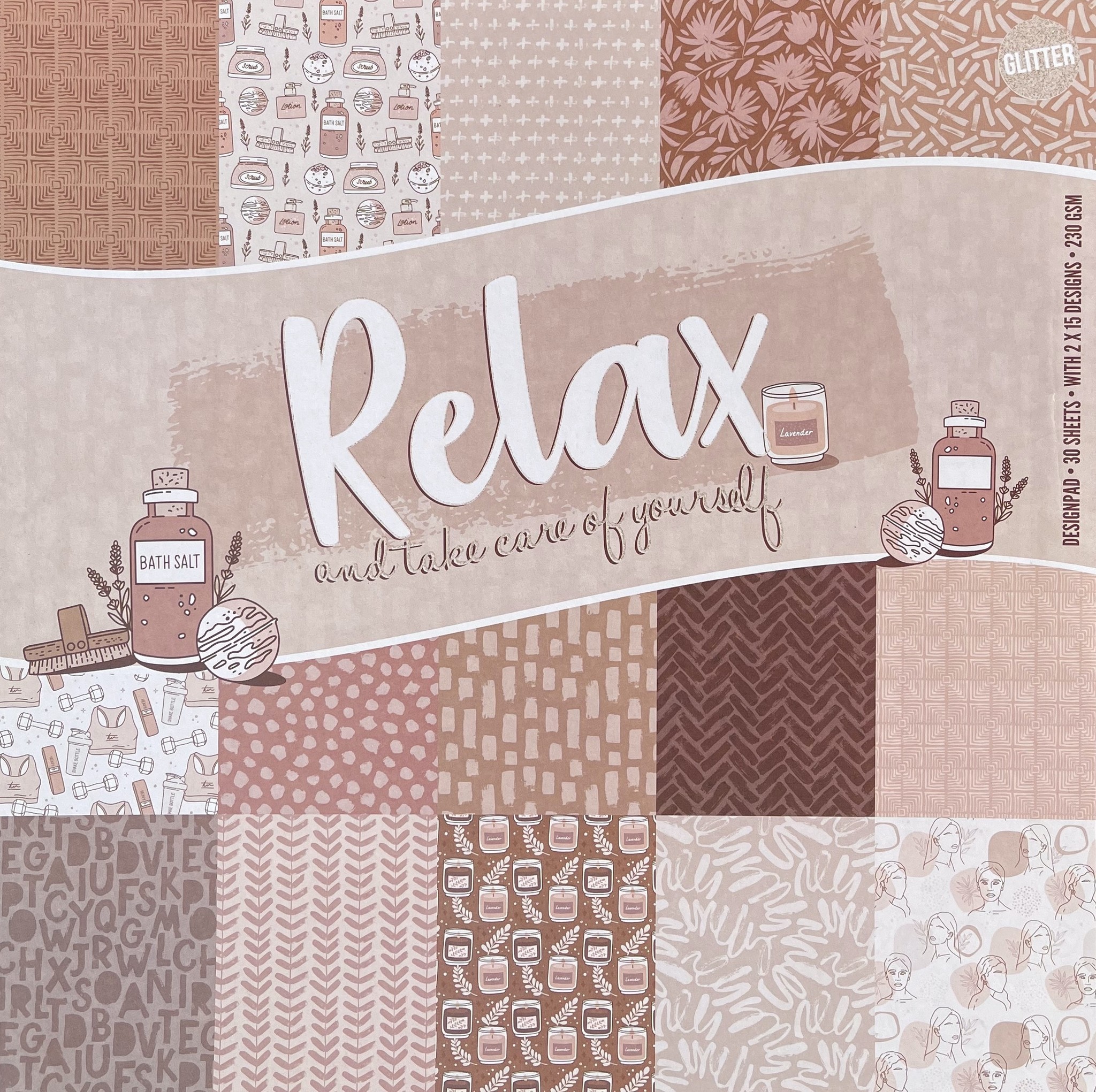 Craft Sensations Relax and Take Care of Yourself 12x12 Inch Paper Pad ...