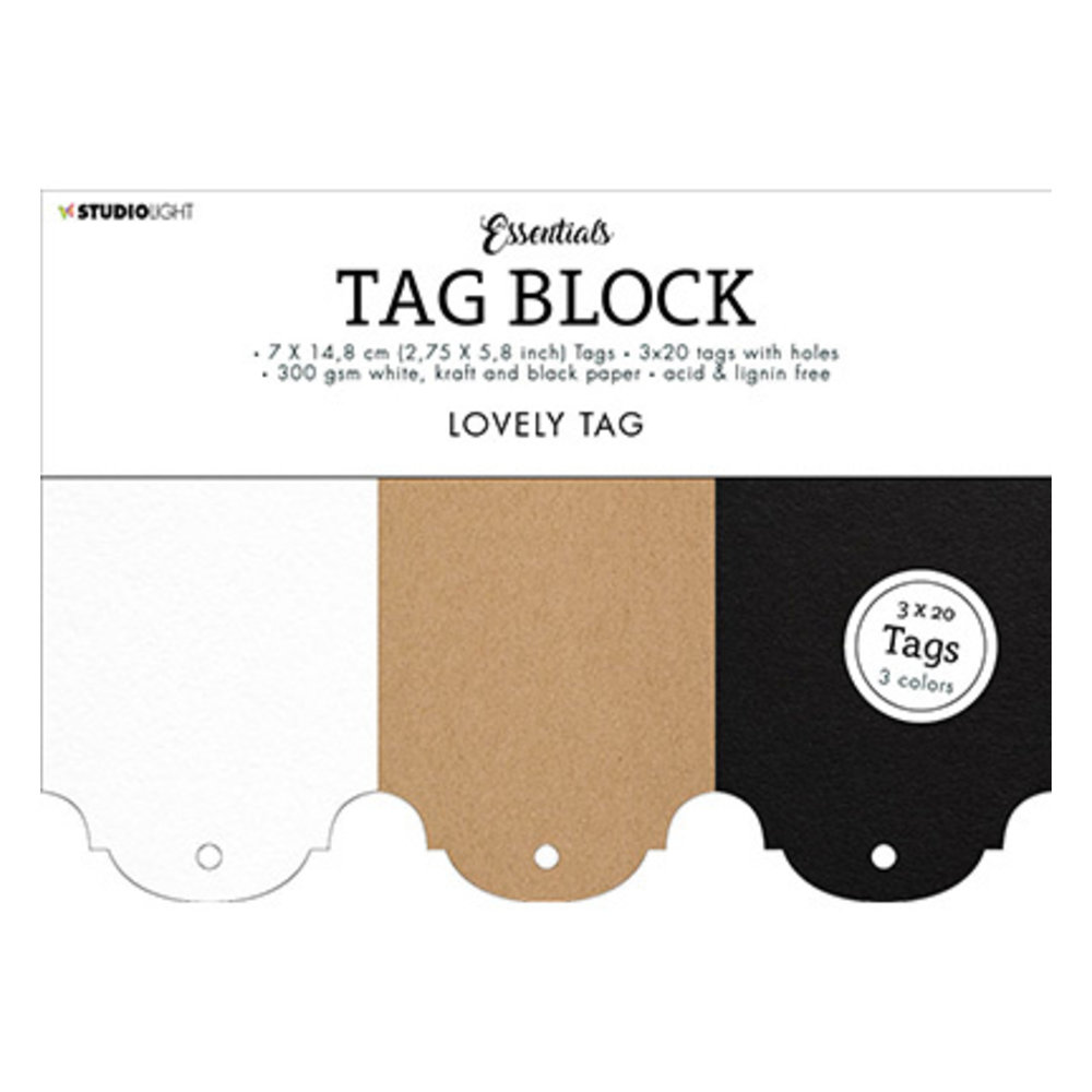 Studio Light Essentials Tag Block Lovely (SL-ES-TAGBL05) - Paperpads.nl