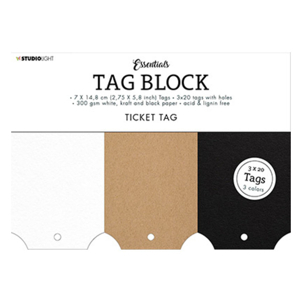 Studio Light Essentials Tag Block Ticket (SL-ES-TAGBL06) - Paperpads.nl
