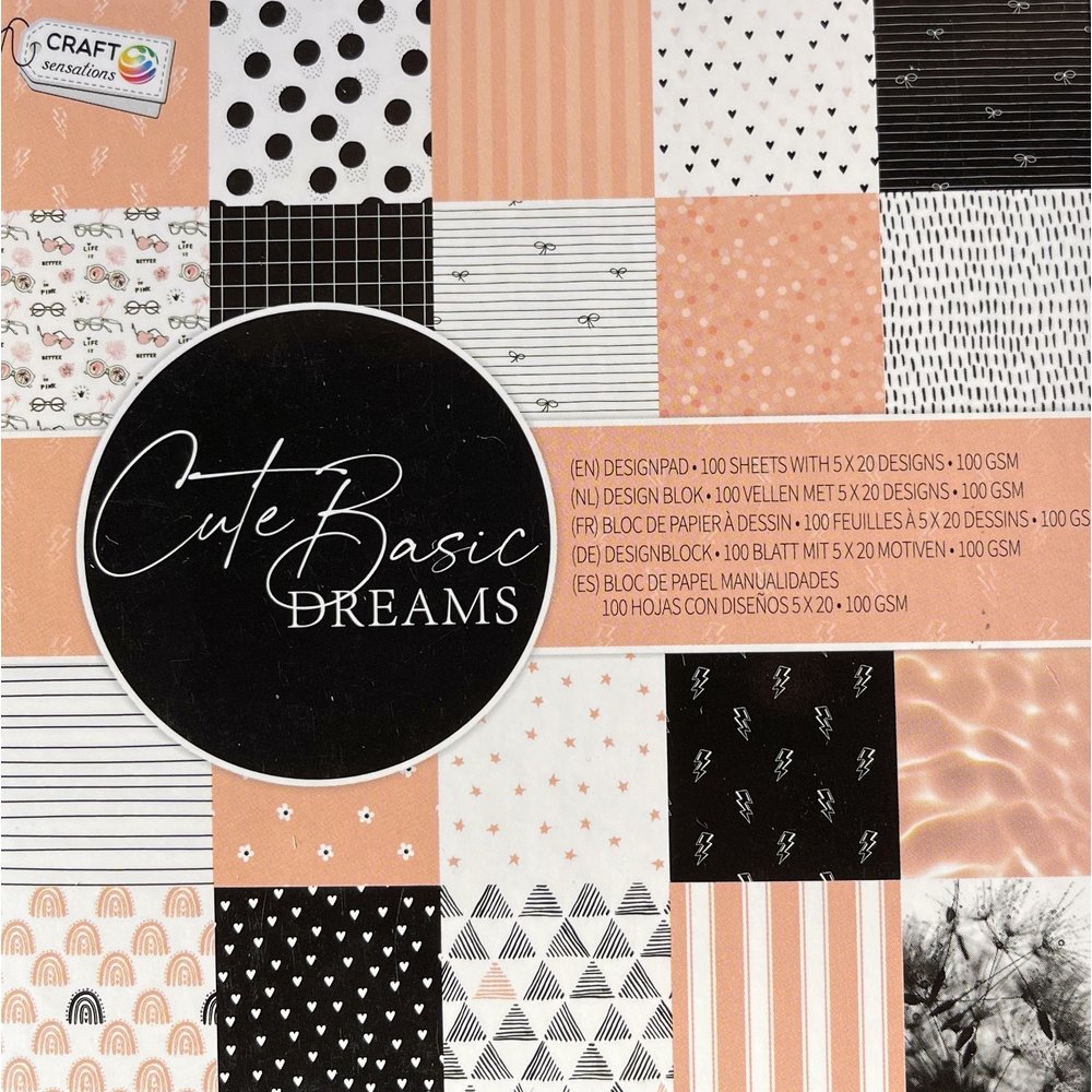 Craft Sensations Cute Basic Dreams 10x10cm Paper Pad (CR0730/21GE ...
