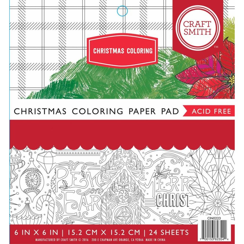 Craft Smith Recollections Christmas Coloring 6x6 Inch Paper Pad (CIN02 - Paperpads.nl