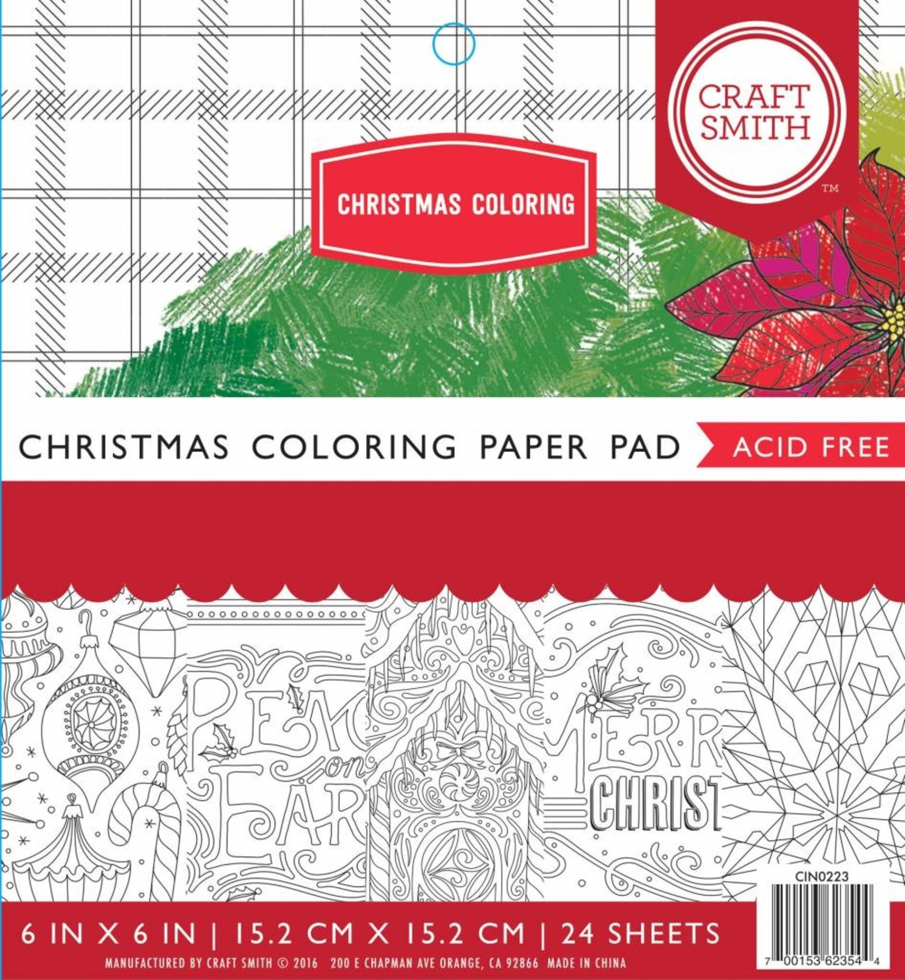 Craft Smith Recollections Christmas Coloring 6x6 Inch Paper Pad (CIN02 ...