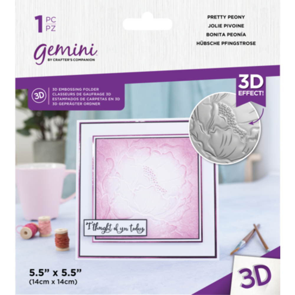 Gemini Macro 3D Embossing Folder Pretty Peony (GEM-EF5.5-3D-PRPE ...