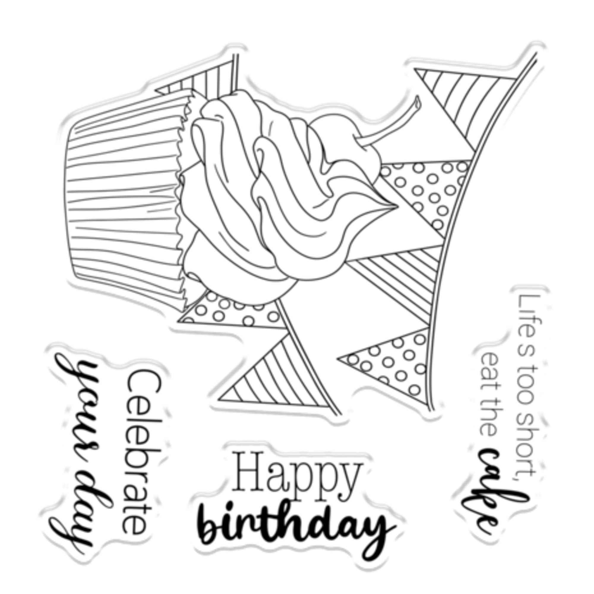 Gemini Colourable Create-a-Card Stamp & Die Celebrate Your Day (GEM-ST ...