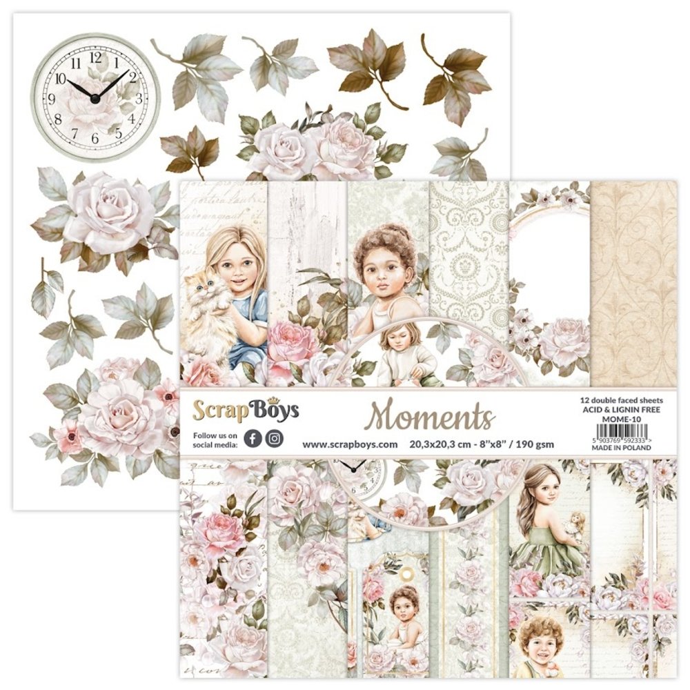 ScrapBoys Moments 8x8 Inch Paper Pad (MOME-10) - Paperpads.nl