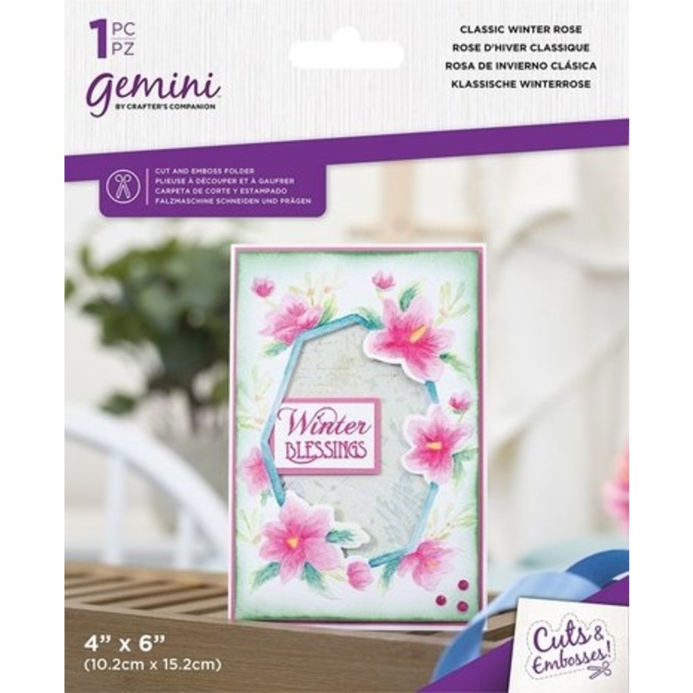 Gemini Floral Frame Cut and Embossing Folder Classic Winter Rose (GEM ...
