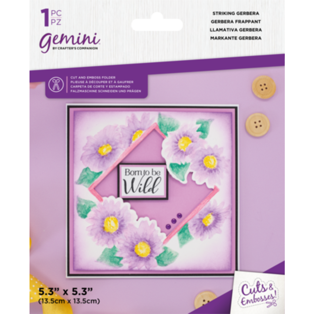Gemini Floral Frame Cut and Embossing Folder Striking Gerbera (GEM-CEF ...