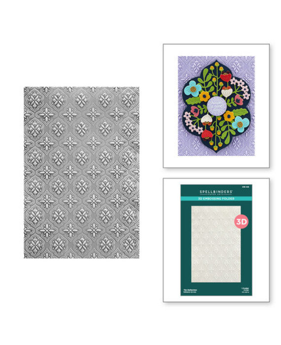 Spellbinders Floral Reflection Tile Reflection 3D Embossing Folder (E3 - Paperpads.nl