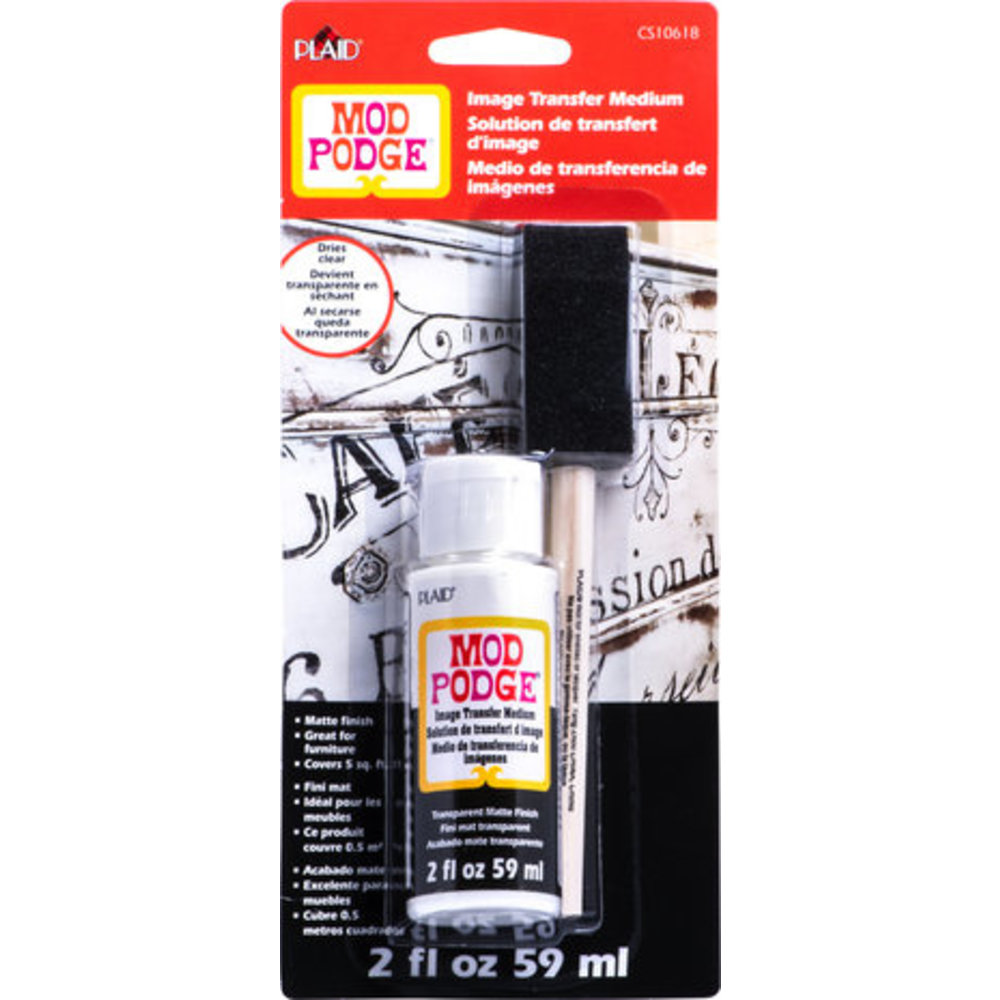 Mod Podge Image Transfer Medium Transparent Matte Finish with Foam Bru ...