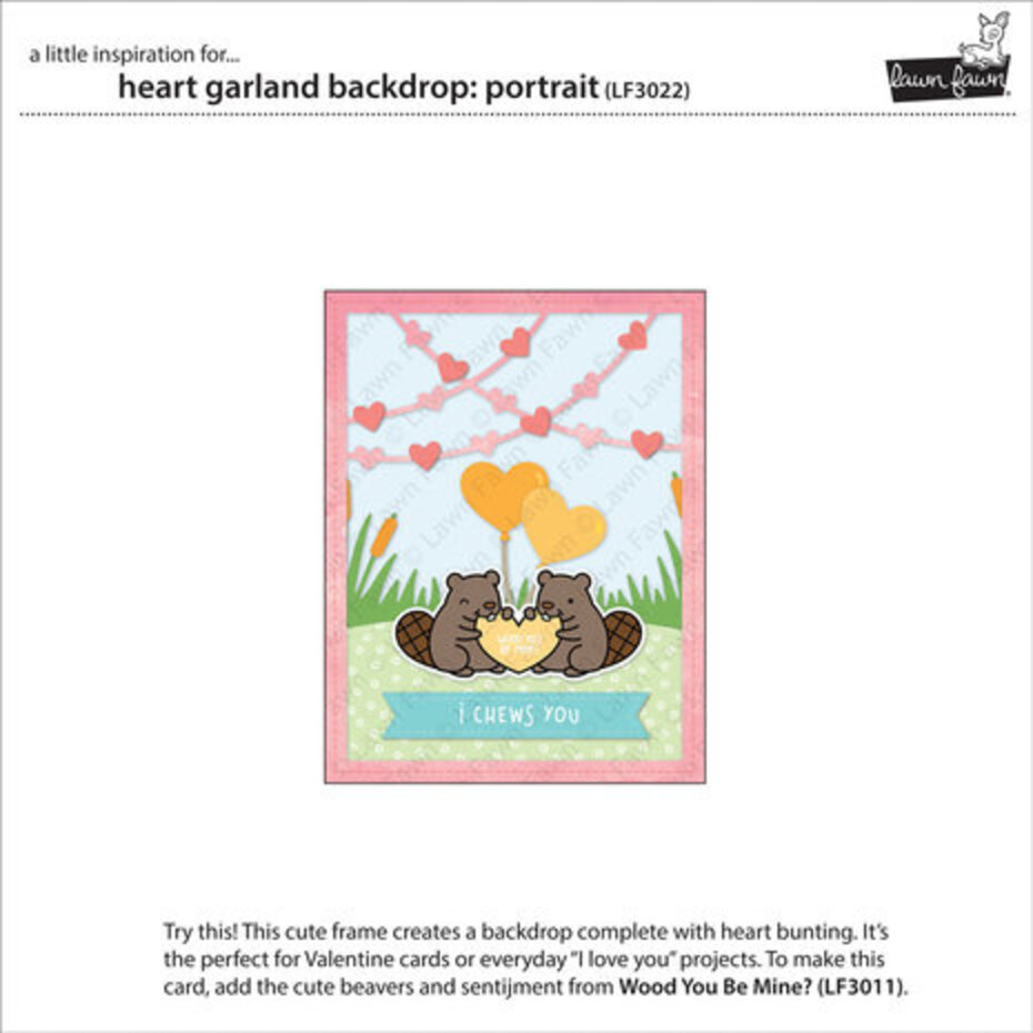 Lawn Fawn Heart Garland Backdrop Portrait Dies (LF3022) - Paperpads.nl
