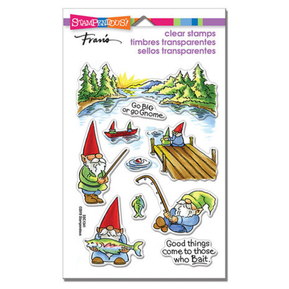 Stampendous Gnome Fishing Clear Stamps (SSC1341) - Paperpads.nl