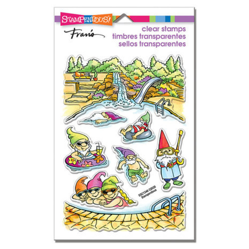 Stampendous Gnome Pool Clear Stamps (SSC1346) - Paperpads.nl