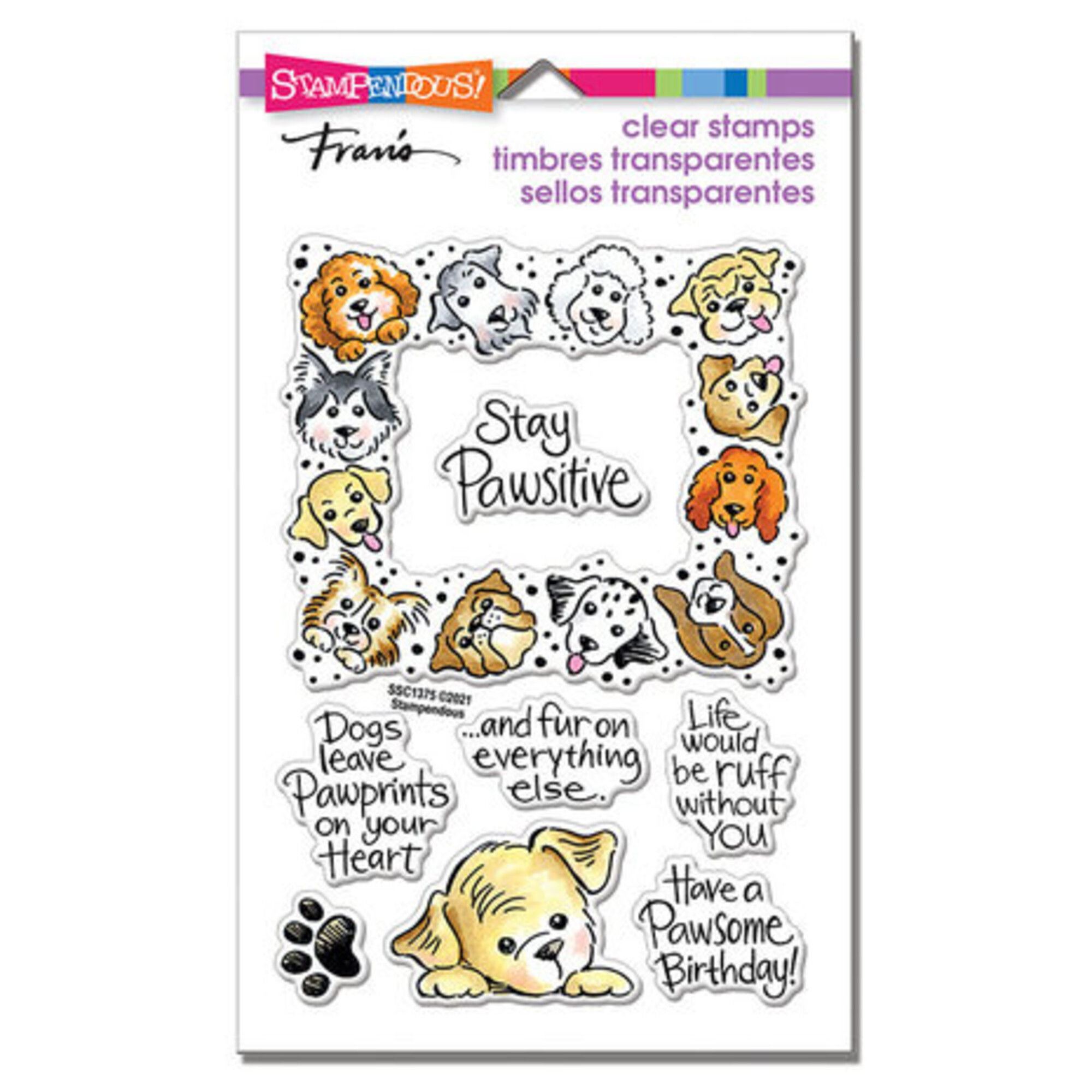 Stampendous Puppy Frame Clear Stamps (SSC1375) - Paperpads.nl