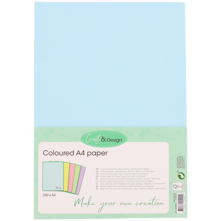 Craft & Design Coloured Paper A4 Pastel (2560080) - Paperpads.nl