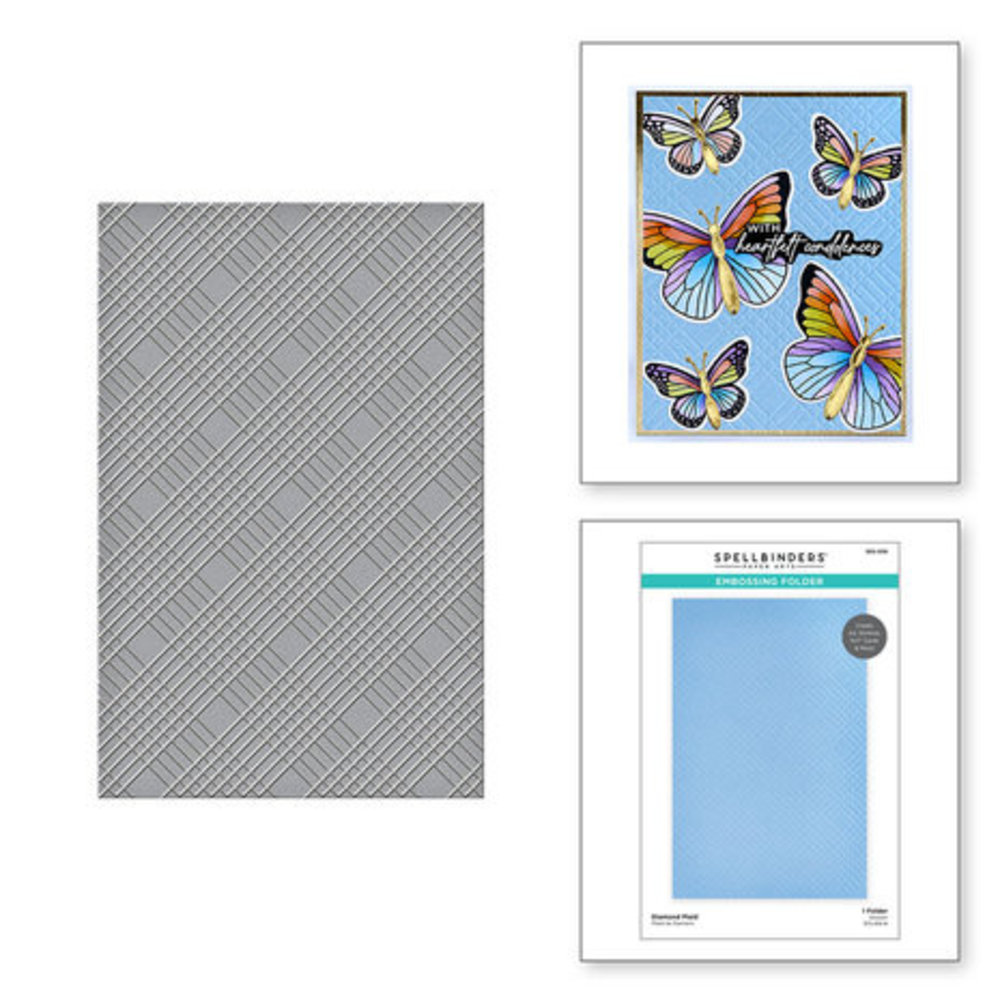 Spellbinders Celebrate You Diamond Plaid Embossing Folder (SES-036 ...