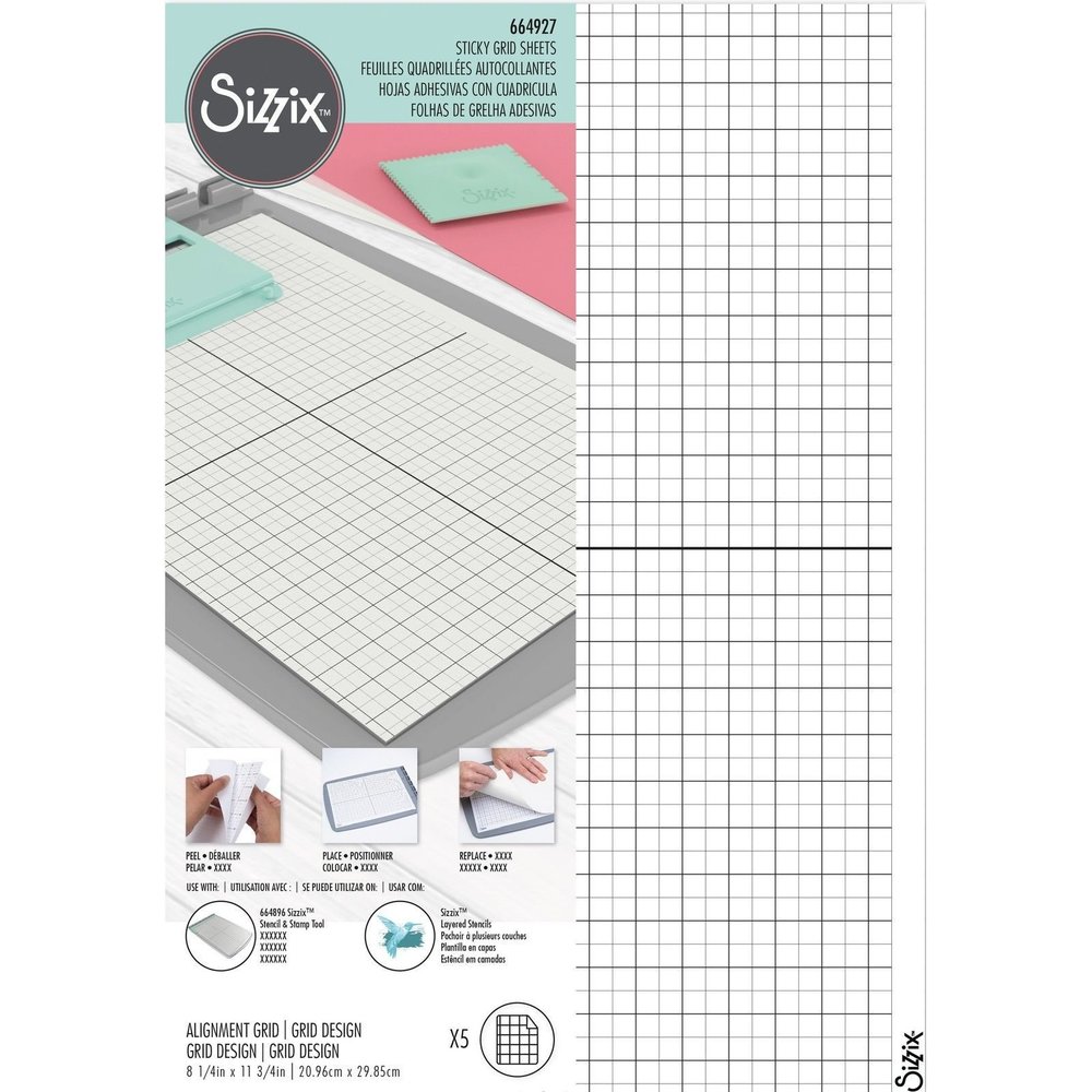 Sizzix Sticky Grid Sheets 8 1/4x11 5/8 Inch (664927) - Paperpads.nl