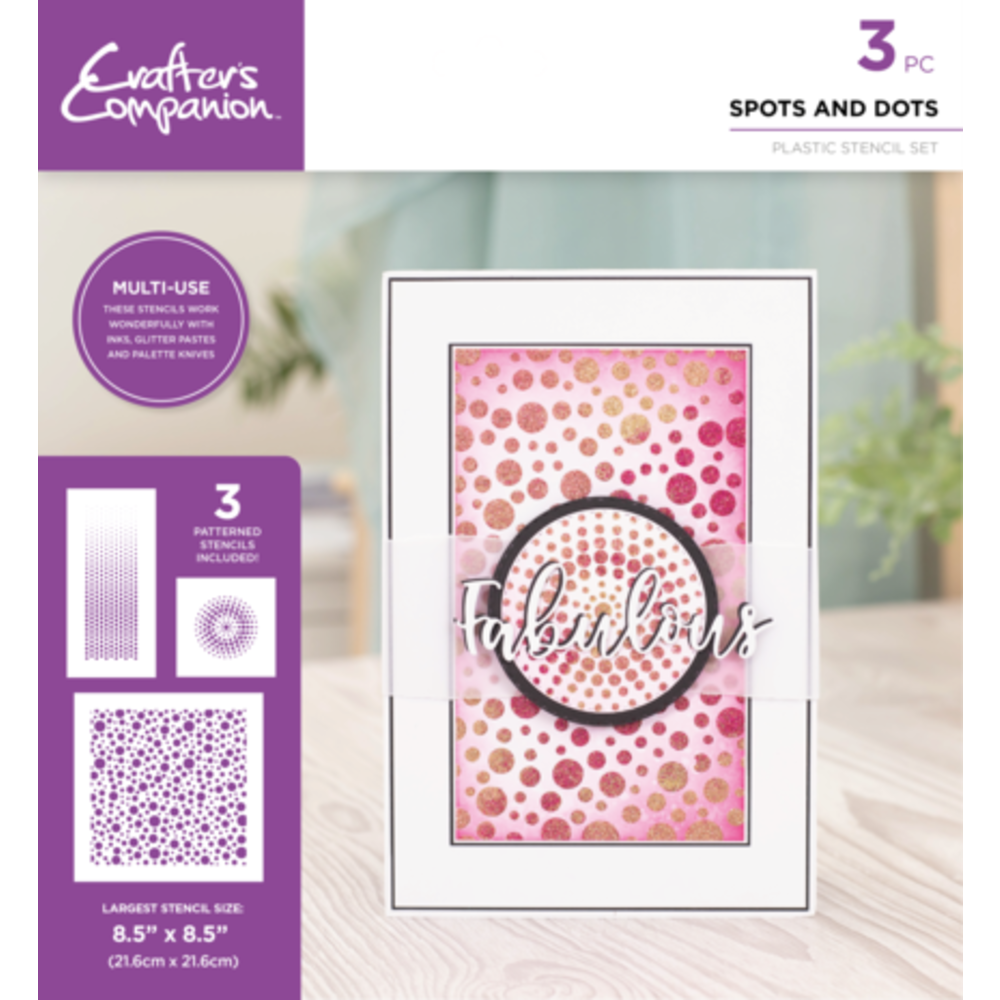 Crafter's Companion Spots and Dots Multi-Use Stencil Set (CC-STEN-SPOD ...