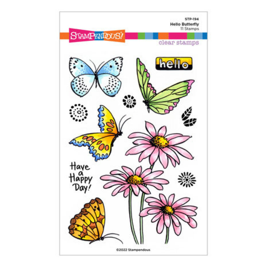 Stampendous Hello Butterfly Clear Stamps (STP-194) - Paperpads.nl