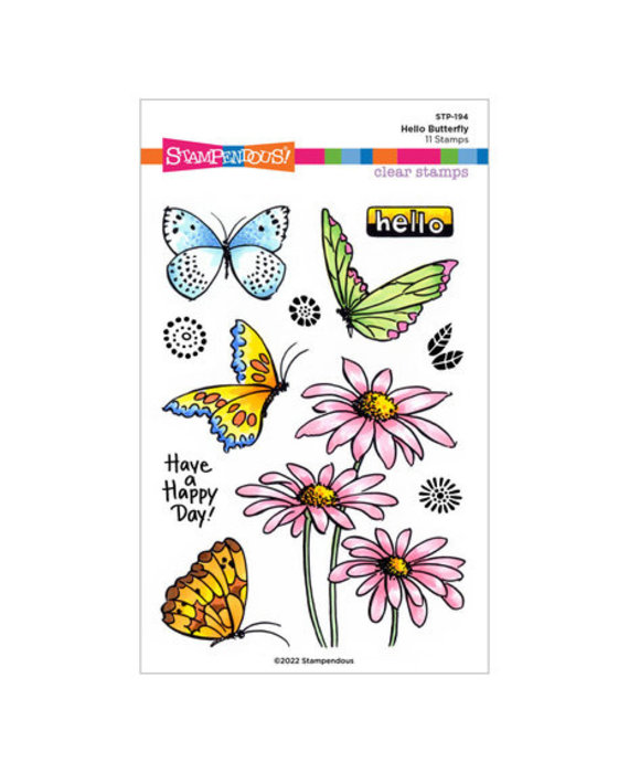 Stampendous Hello Butterfly Clear Stamps (STP-194) - Paperpads.nl