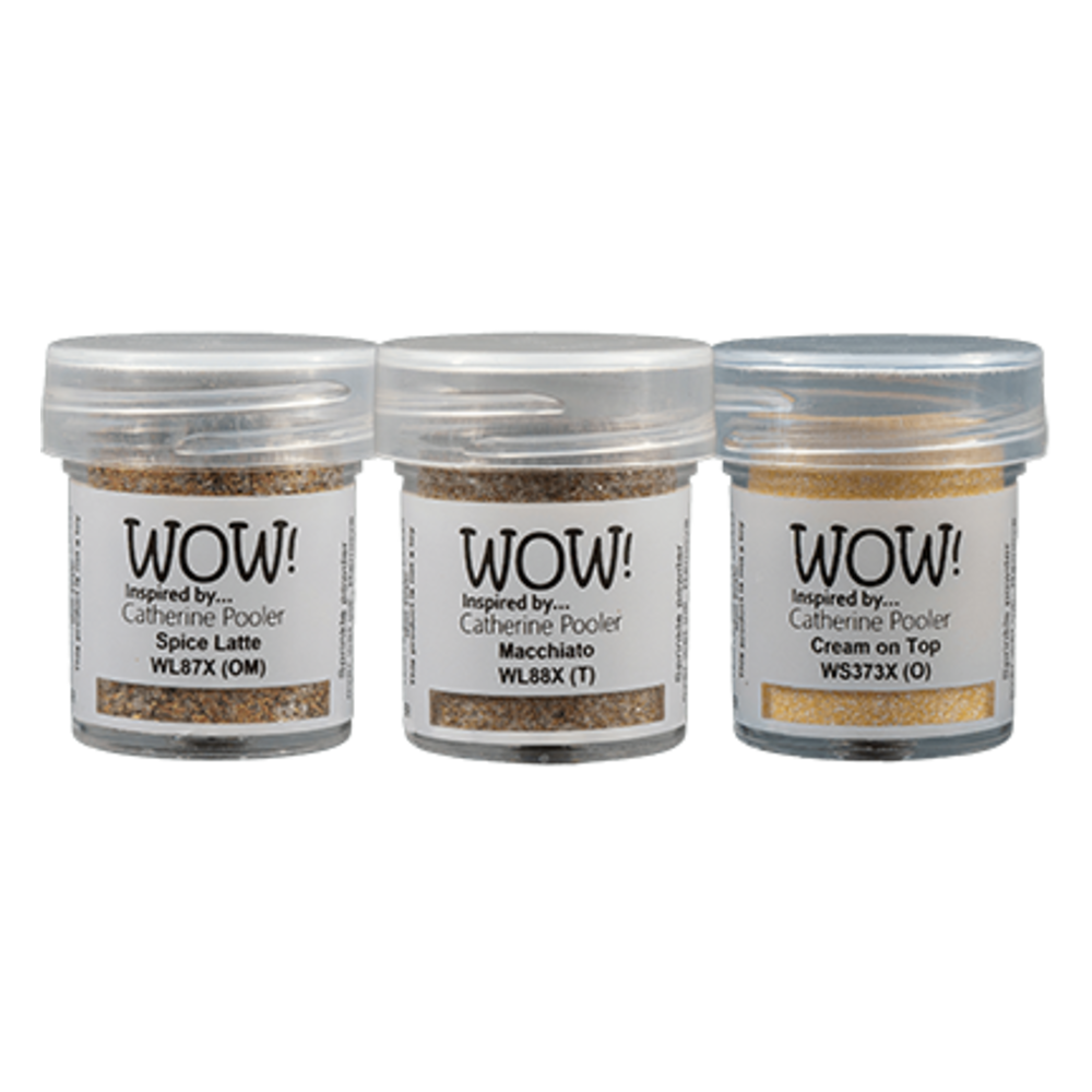 WOW! Trio's Coffee Embossing Powder Set (WOWKT073) - Paperpads.nl