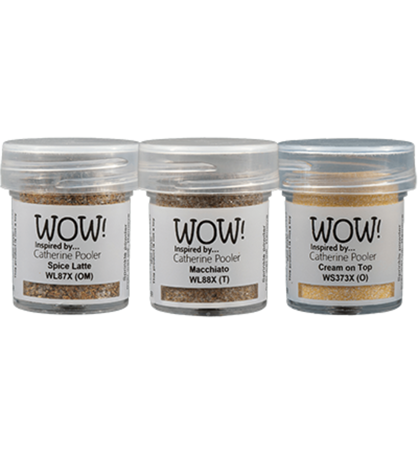 WOW! Trio's Coffee Embossing Powder Set (WOWKT073) - Paperpads.nl