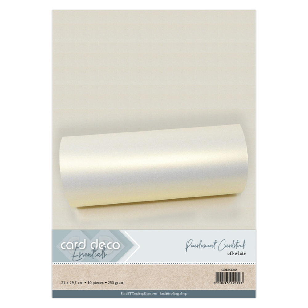 Card Deco, Pearlescent Cardstock A4 Off-white (CDEPC002) - Paperpads.nl
