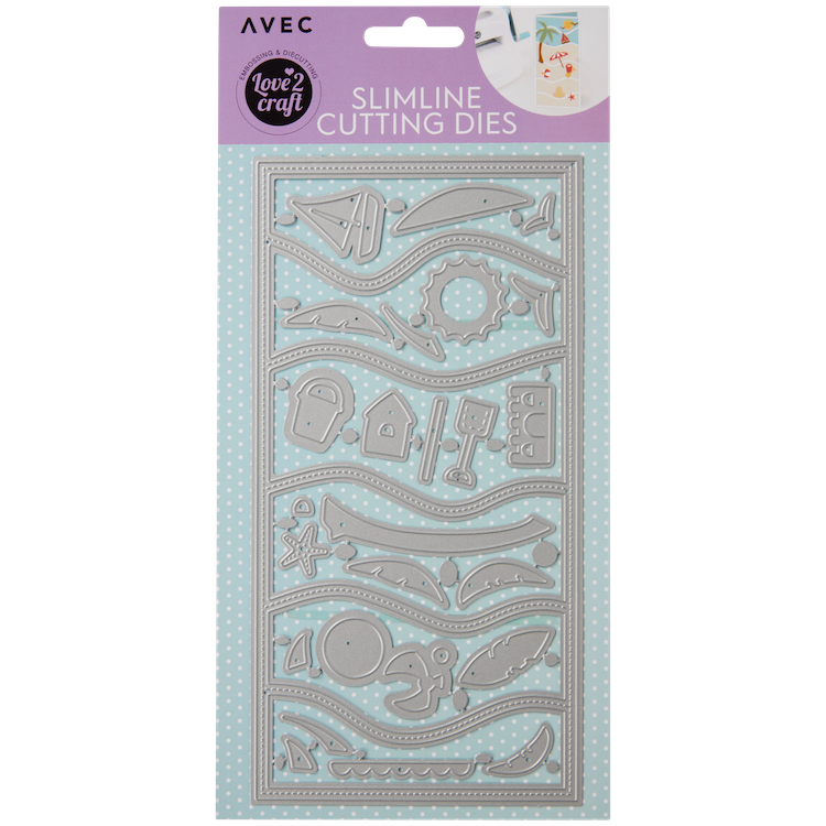 Love2Craft Slimline Cutting Dies Stranddag (3008878) - Paperpads.nl