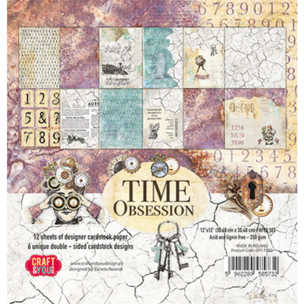 Craft & You Time Obsession 12x12 Inch Paper Pack (CPS-TO30) - Paperpads.nl