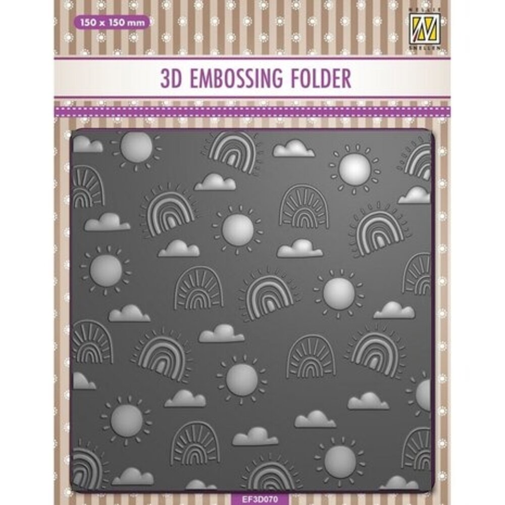 Nellie Snellen 3D Embossing Folder Background Rainbow (EF3D070 ...