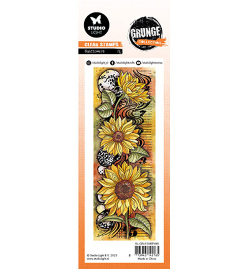Studio Light Grunge Clear Stamps Sunflower (SL-GR-STAMP448) - Paperpads.nl