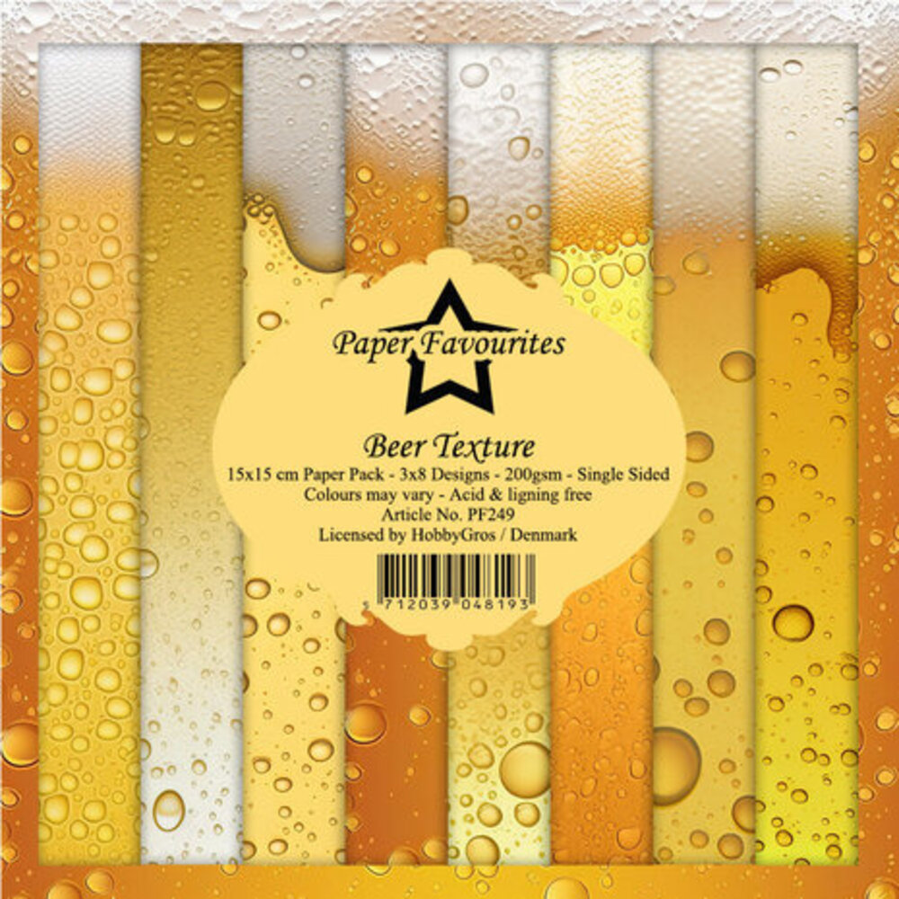 Paper Favourites Beer Texture 6x6 Inch Paper Pack (PF249) - Paperpads.nl
