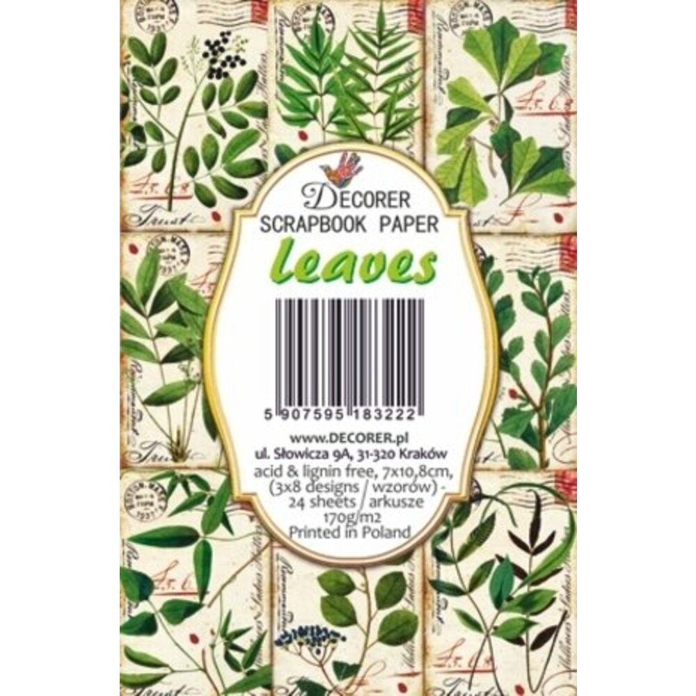 Decorer Leaves Paper Pack (7x10,8cm) (DECOR-M124) - Paperpads.nl