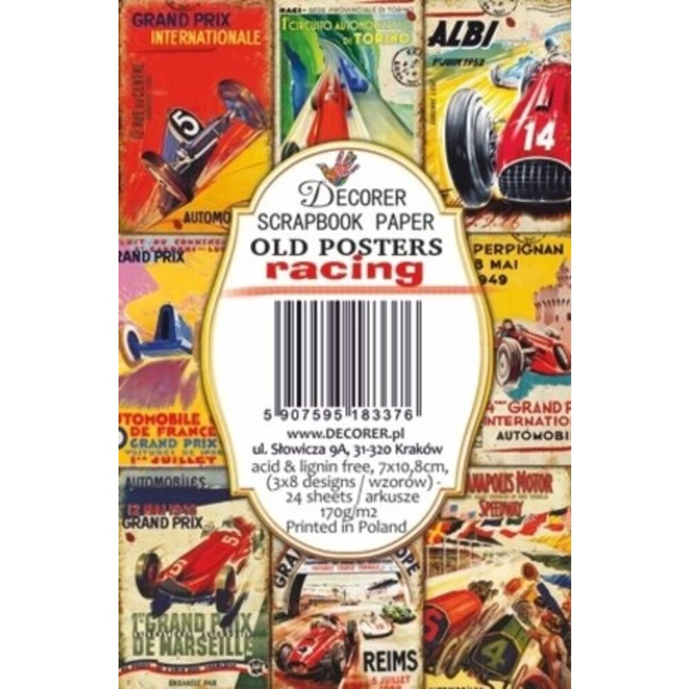 Decorer Old Posters Racing Paper Pack (7x10,8cm) (DECOR-M128 ...