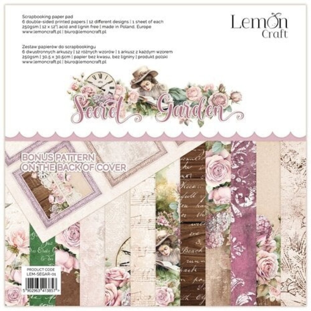 LemonCraft Secret Garden 12x12 Inch Paper Pad (LEM-SEGAR-01) - Paperpads.nl