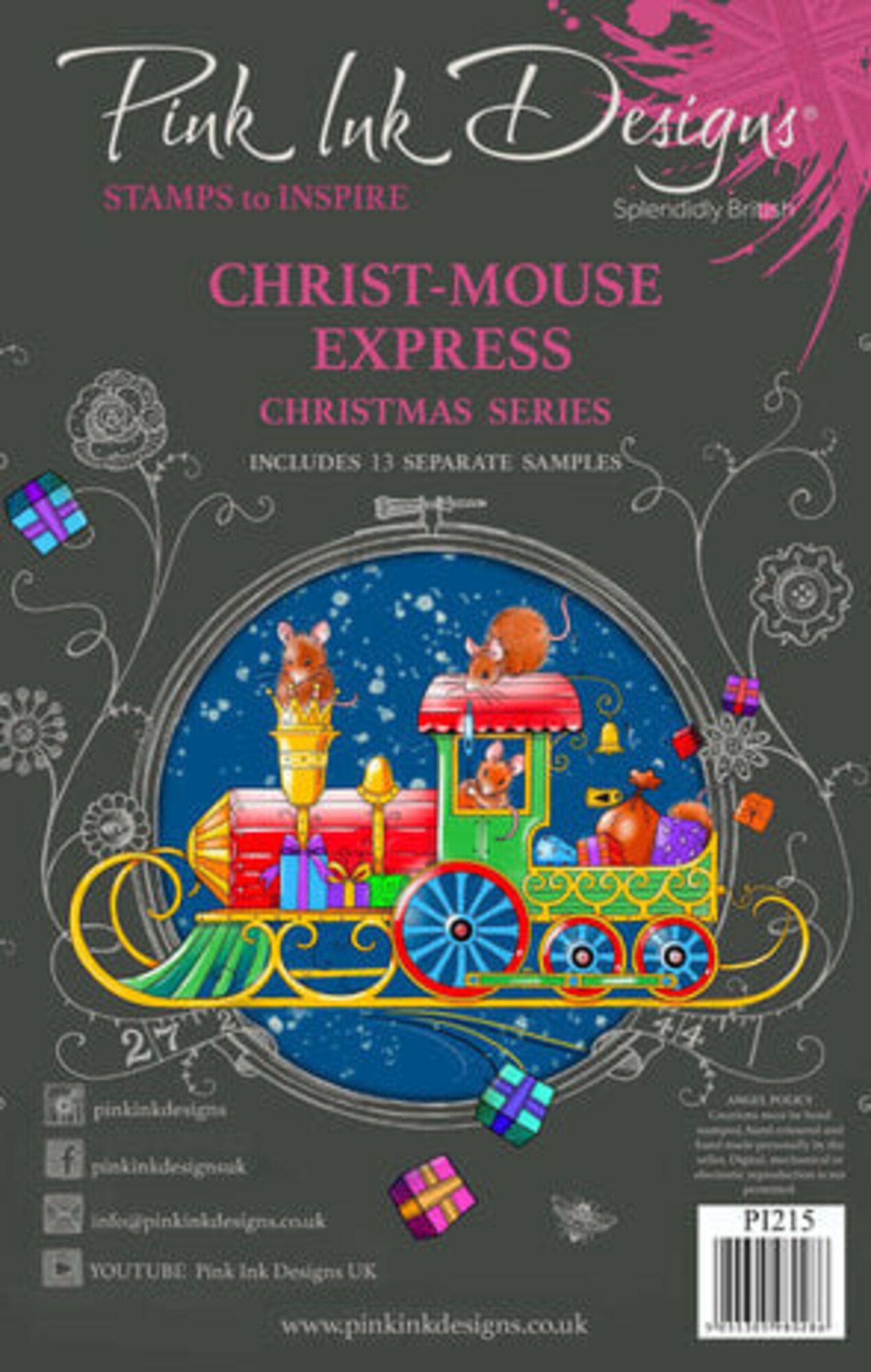 Pink Ink Designs Christmas Series Christ-Mouse Express A5 Clear Stamps ...