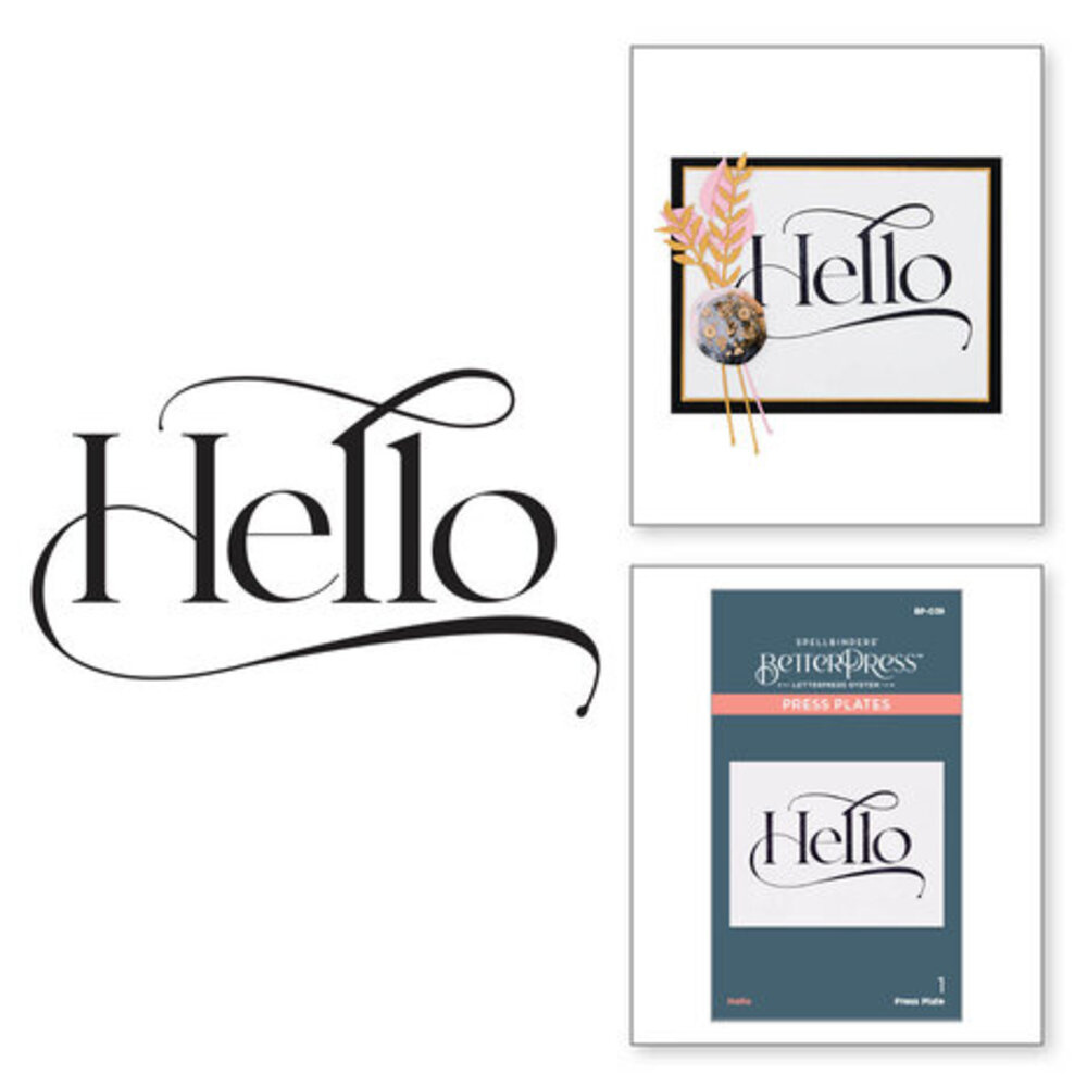 Spellbinders Hello Press Plate (BP-039) - Paperpads.nl