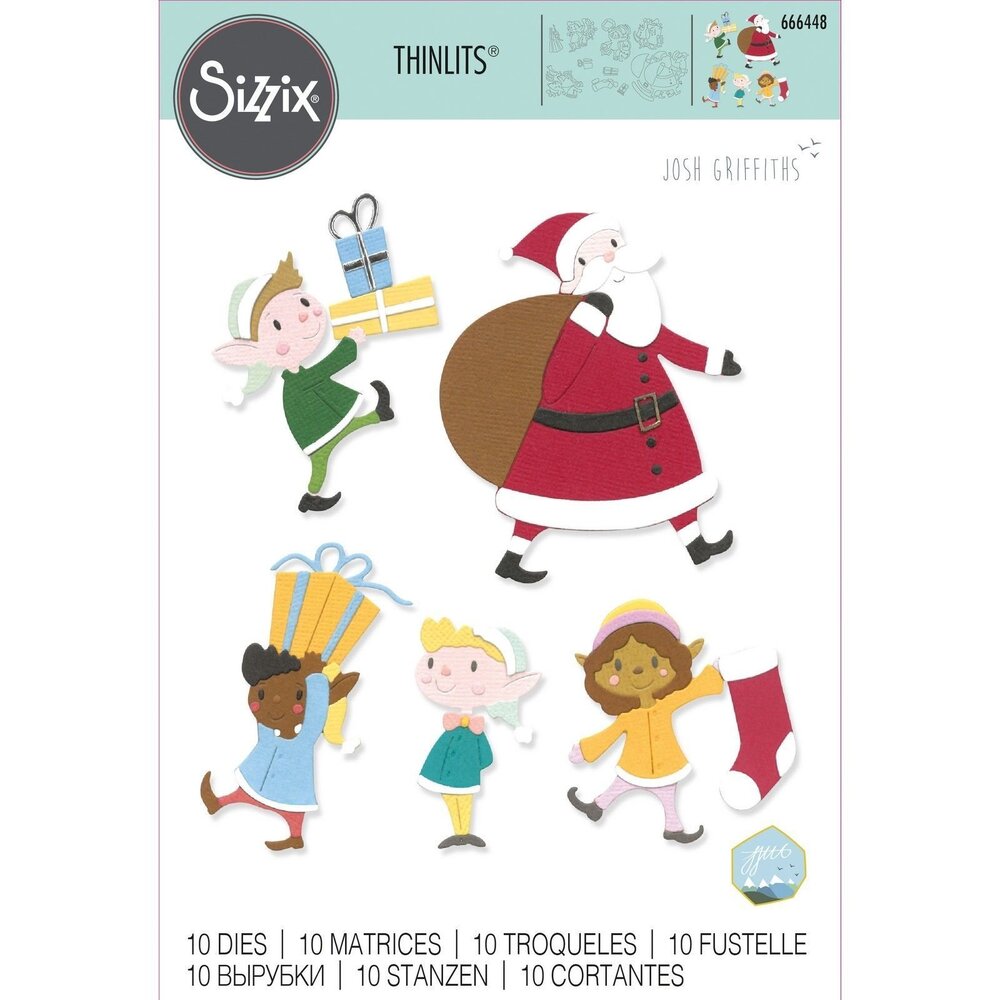 Sizzix Thinlits Die Set Santa & Elves (666448) - Paperpads.nl