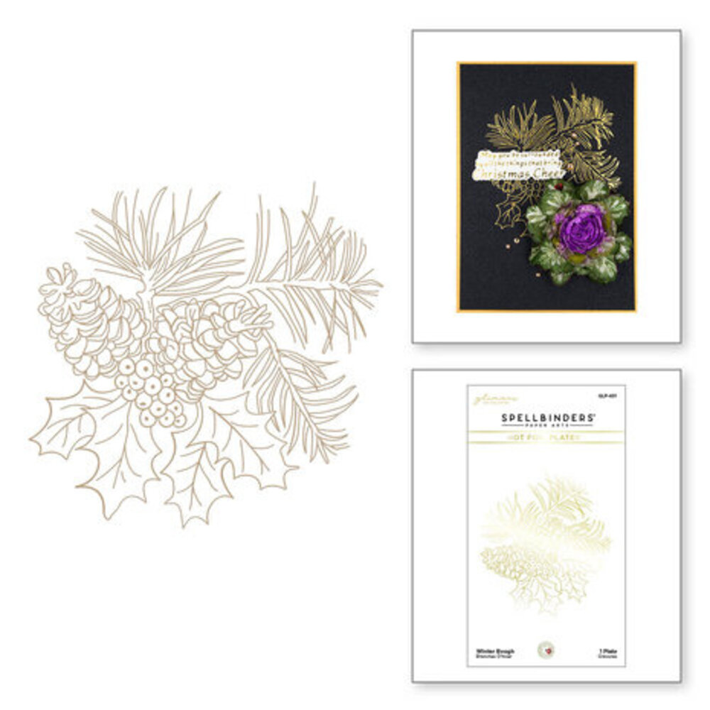 Spellbinders Snow Garden Winter Bough Hot Foil Plate (GLP-431 ...