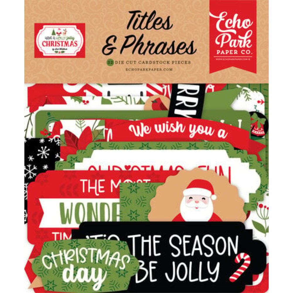 Echo Park Have A Holly Jolly Christmas Ephemera Titles & Phrases (HJC3 ...