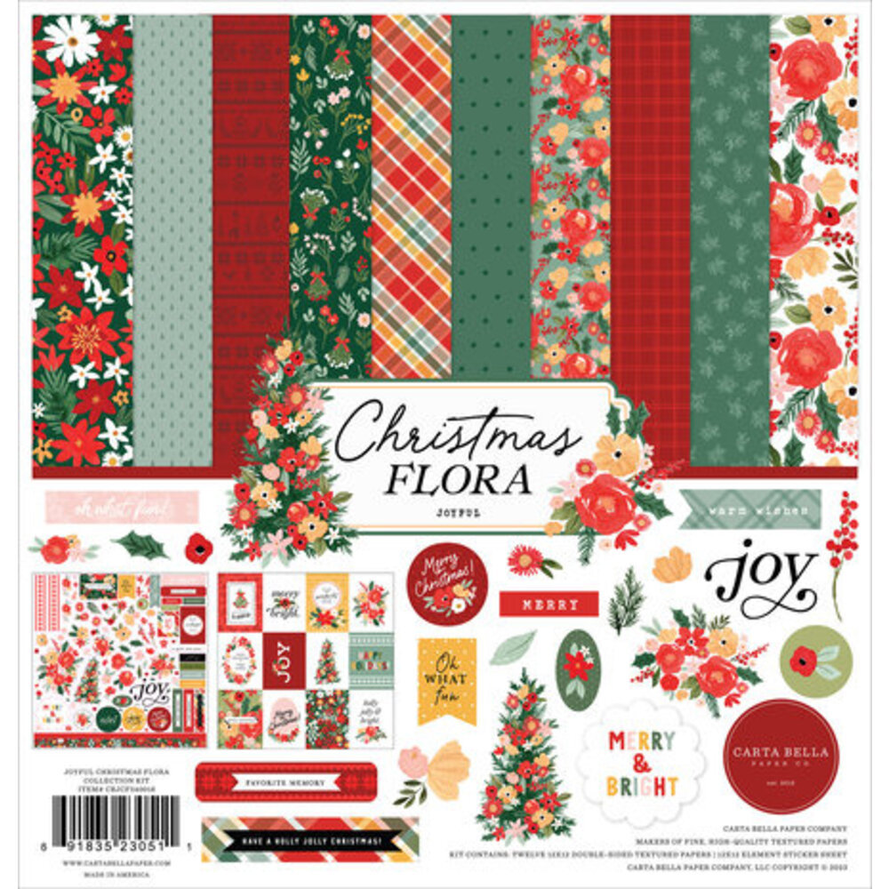 Carta Bella Christmas Flora Joyful 12x12 Inch Collection Kit (CBJCF340 ...