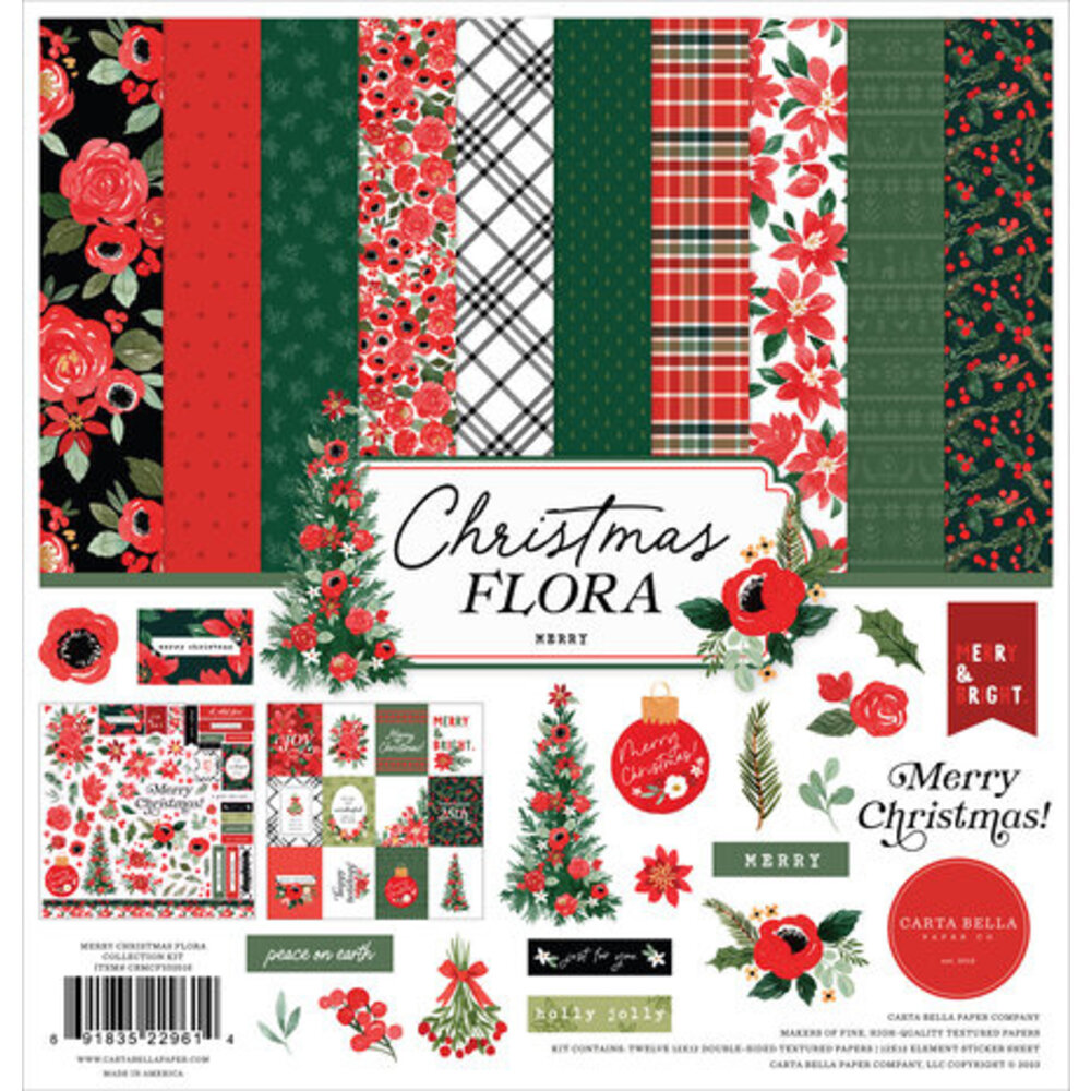 Carta Bella Christmas Flora Merry 12x12 Inch Collection Kit (CBMCF3320 ...
