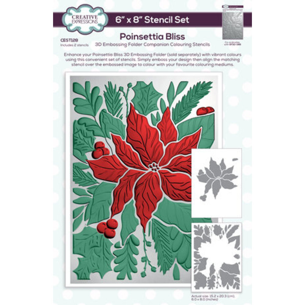 Creative Expressions Companion Colouring Stencil Poinsettia Bliss (CES ...