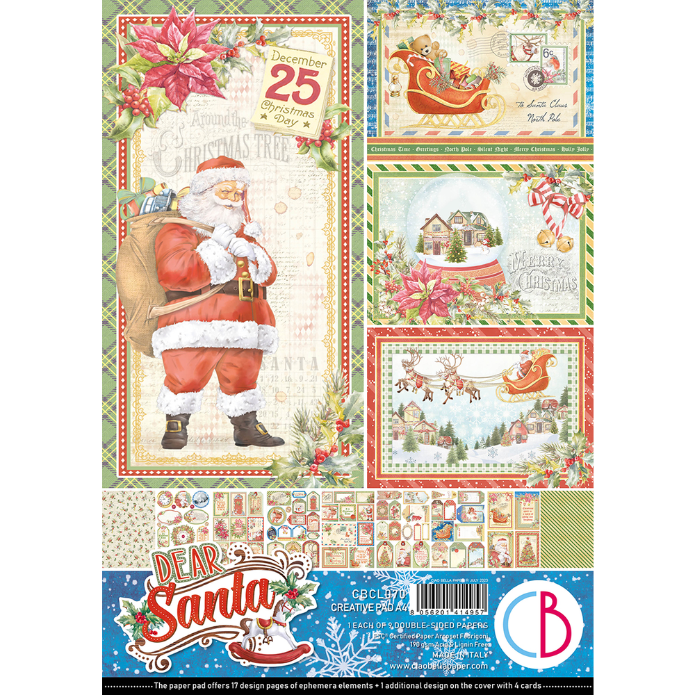 Ciao Bella Papercrafting Dear Santa A4 Creative Pad (CBCL070 ...