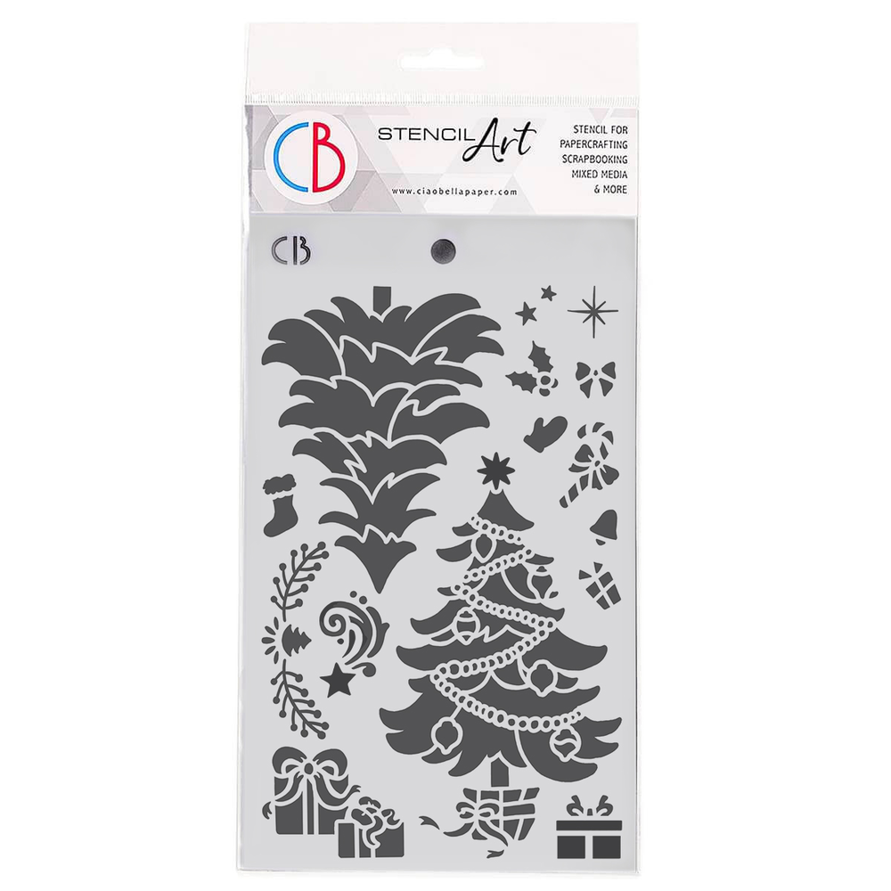 Ciao Bella Papercrafting Christmas Tree 5x8 Inch Masking Stencil (MS11 ...