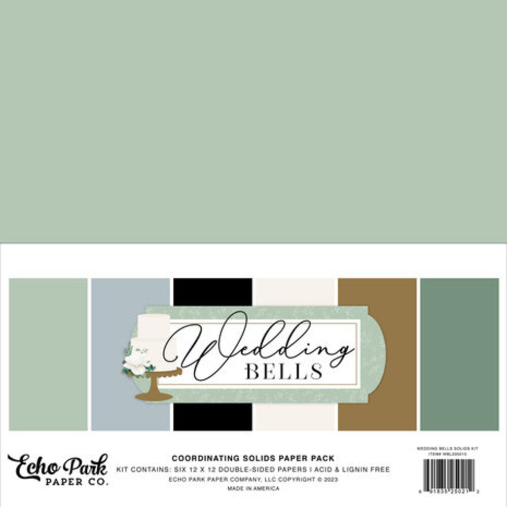 Echo Park Wedding Bells 12x12 Inch Coordinating Solids Paper Pack (WBL ...