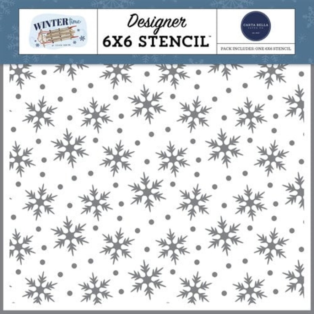 Carta Bella Wintertime Bundle Up Snow Stencil (CBWT334033) - Paperpads.nl