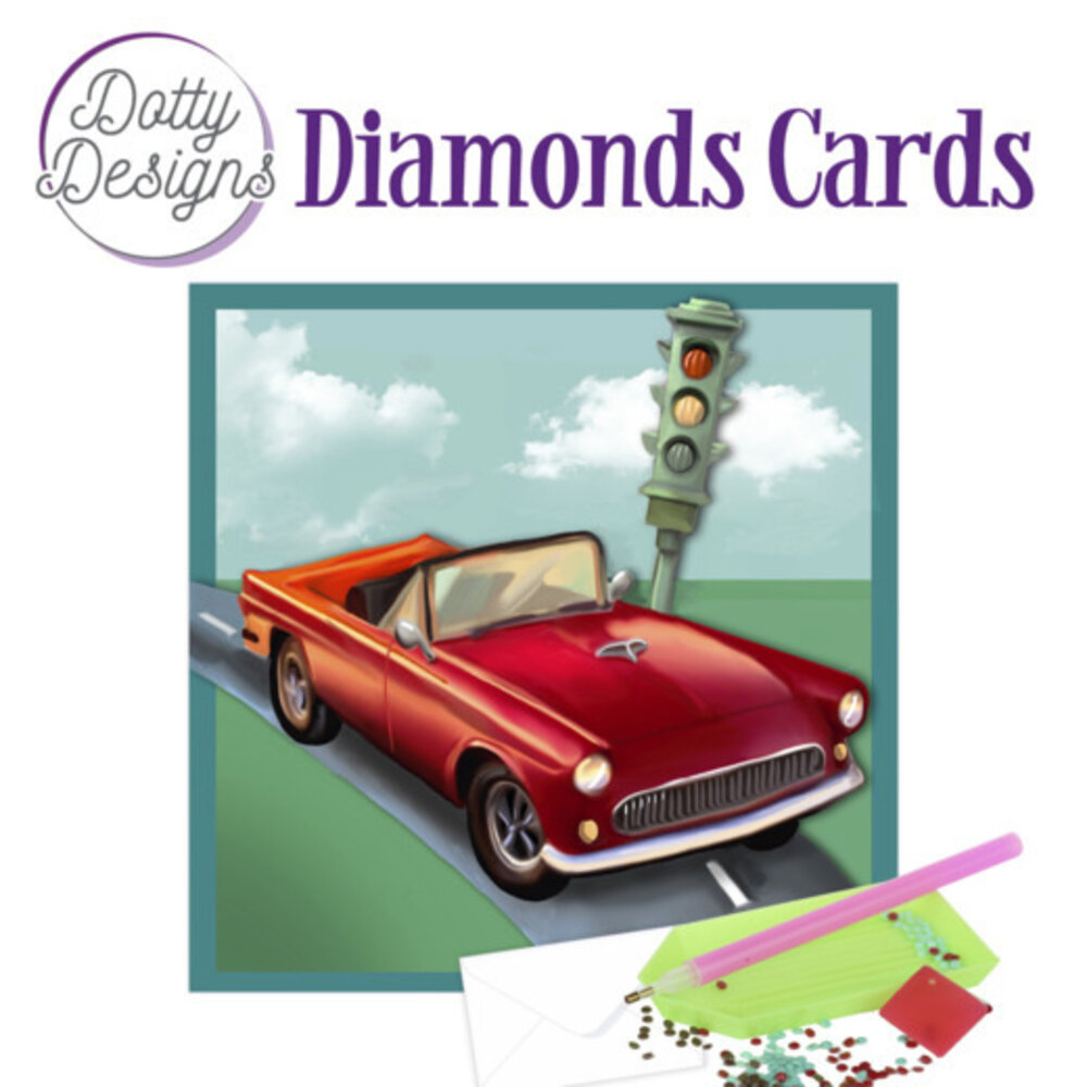 Find It Trading Diamond Cards Set Vintage Red Car (DDDC1032) - Paperpads.nl